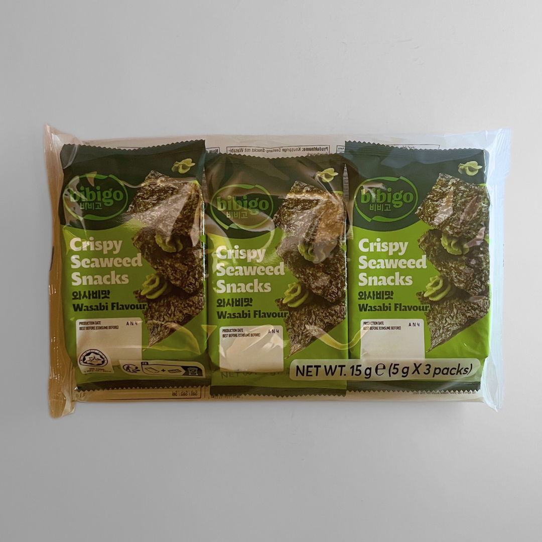 CJ 비비고 햇바삭김 와사비 5g*3(CJ bibigo Crispy Seaweed Snack(Wasabi) 5g*3 ...